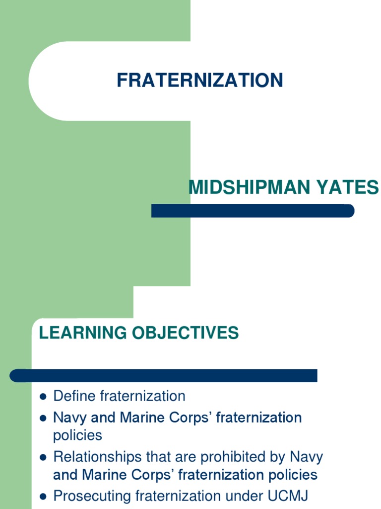 Fraternization | PDF | Officer (Armed Forces) | United States Marine Corps