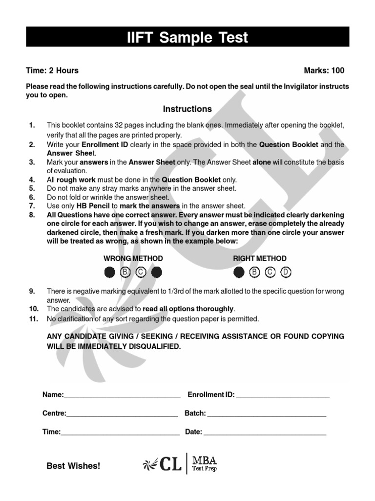 IIFT Sample Test | PDF | Personal Computers | Conservatism