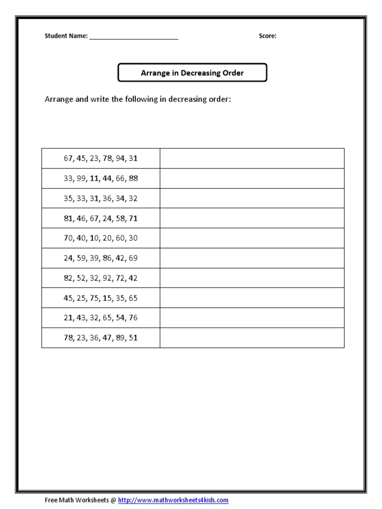 Student Name: - Score | PDF | Teaching Methods & Materials