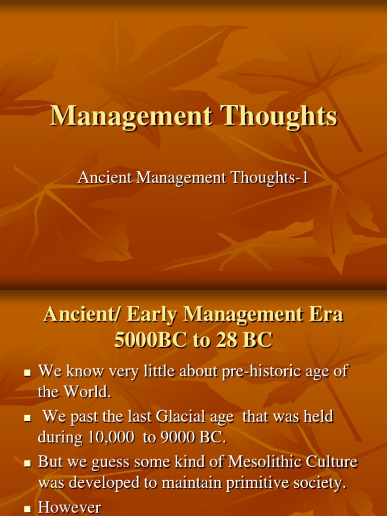 Ancient Management Thought 1 | PDF | Ancient Egypt | Civilization