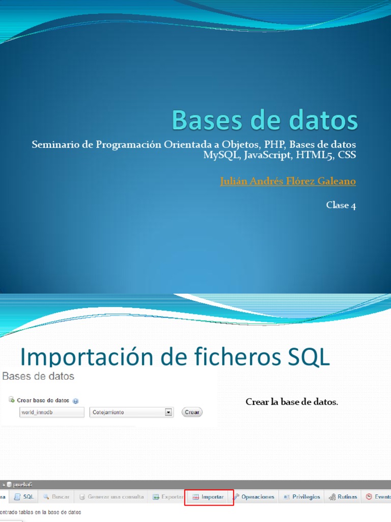 Bases de Datos - Clase 4 | PDF | SQL | Software de gestión de datos