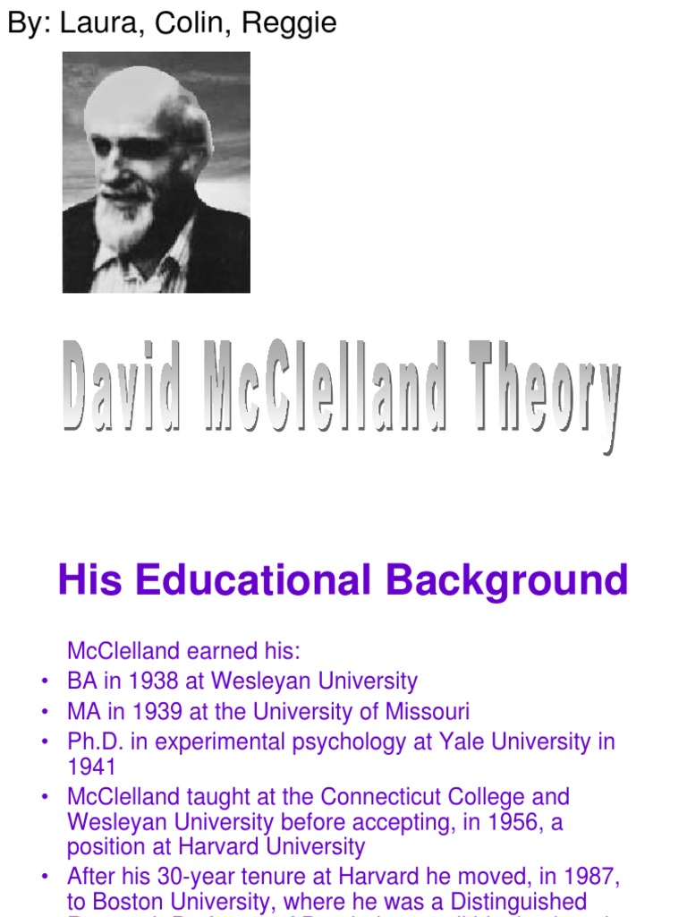 McClelland's Three-Needs Theory Explained | PDF | Action (Philosophy ...