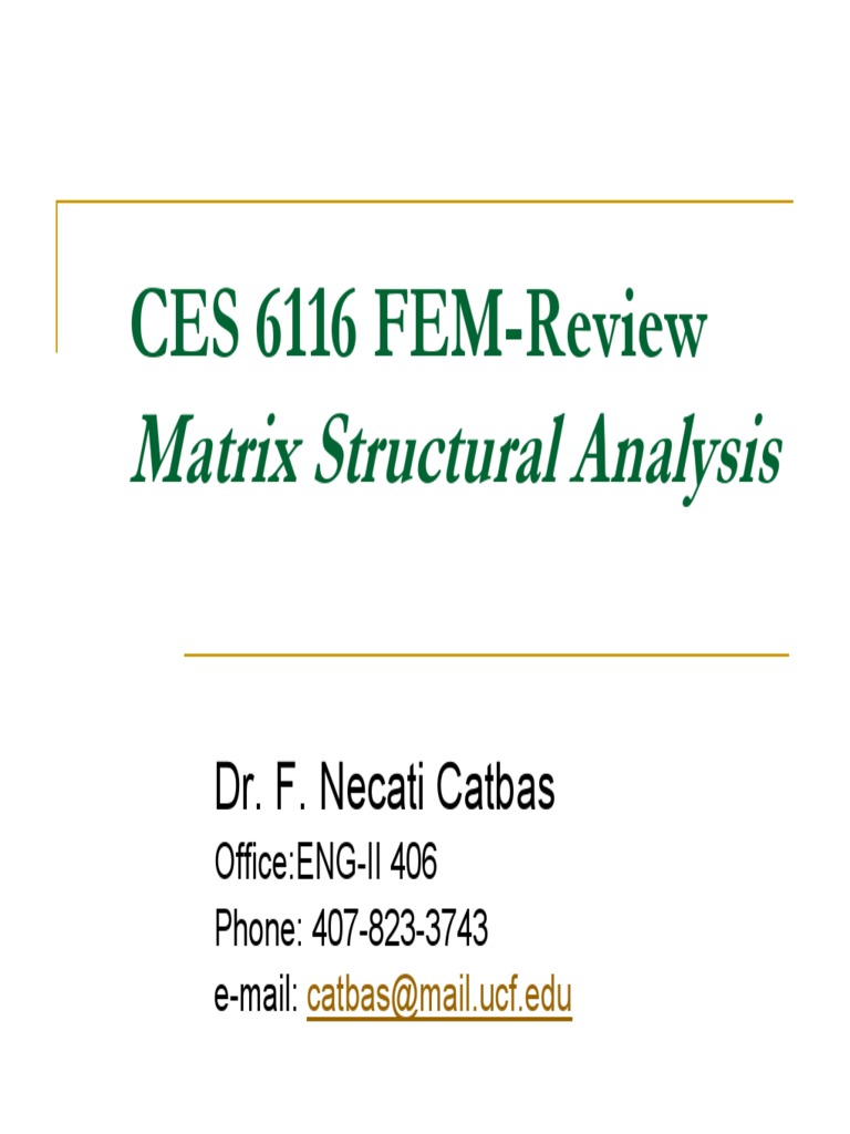 FEM Matrix Analysis Overview | PDF | Science & Mathematics | Teaching ...