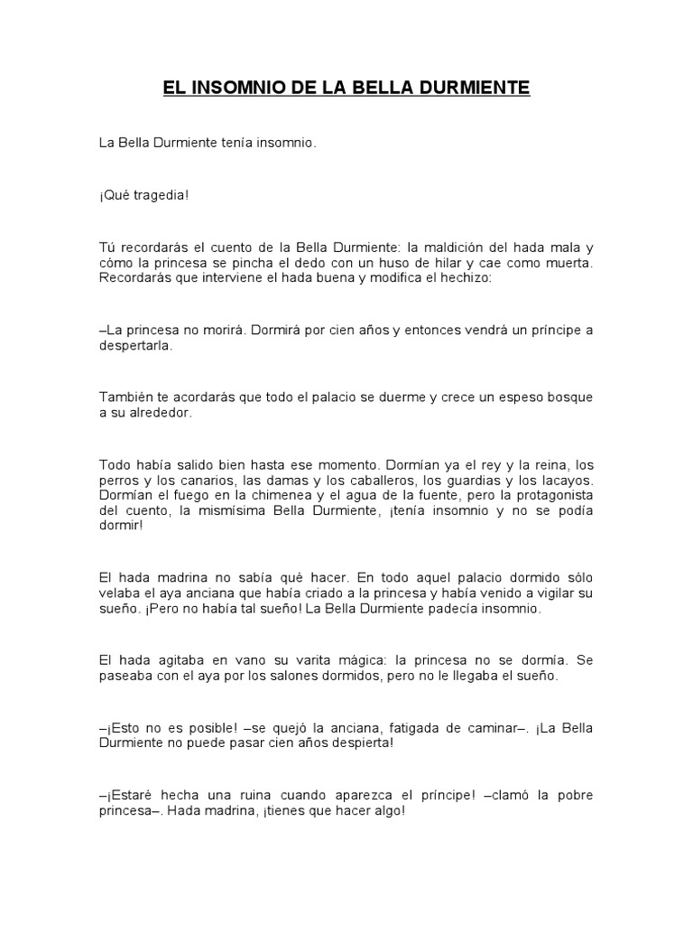 El Insomnio de La Bella Durmiente | PDF | Bella Durmiente | Hadas