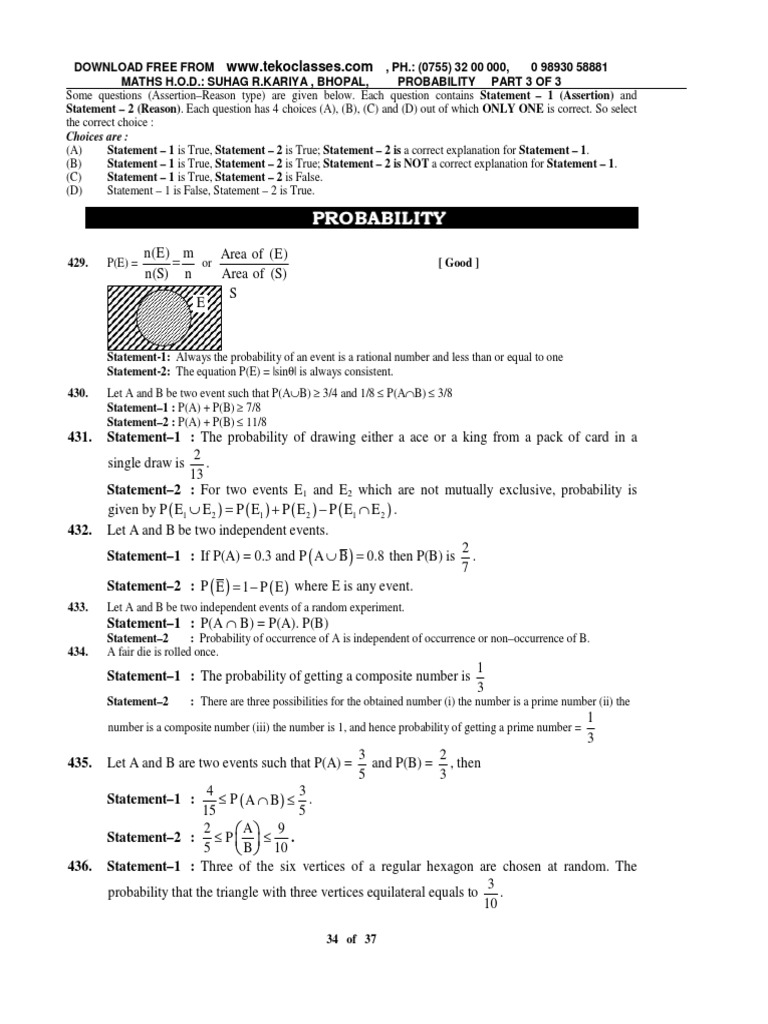 20 Probability Part 3 of 3 | PDF | Odds | Probability