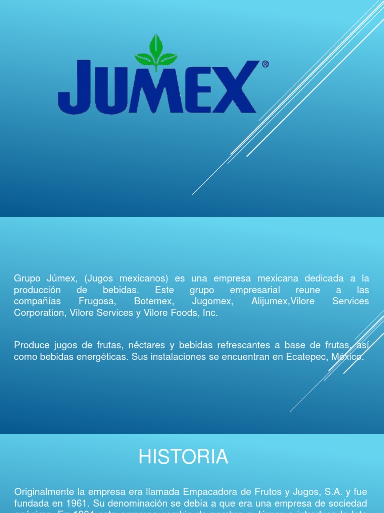 Jumex Presentacion | Negocios (general) | Energía y recursos | Prueba ...