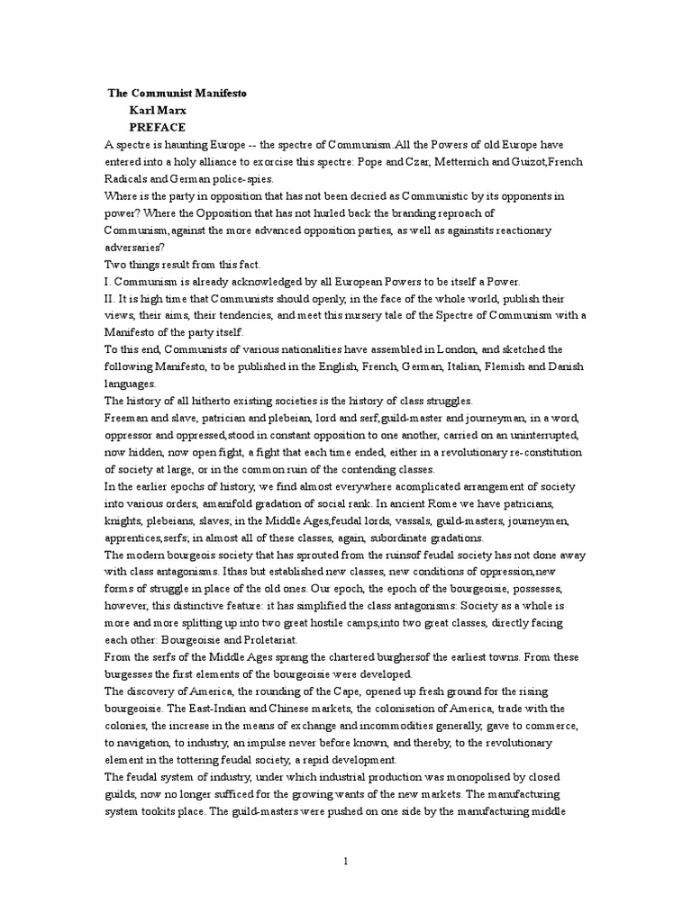 The Communist Manifesto: An Analysis of the Rise of the Bourgeoisie and ...