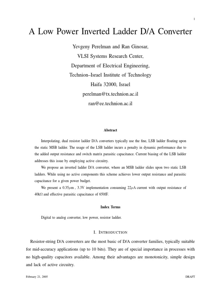 Inverted Ladder DAC | Download Free PDF | Digital To Analog Converter ...