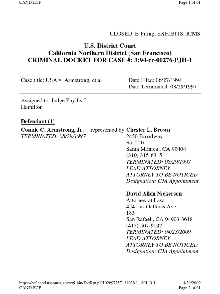 U.S. District Court California Northern District (San Francisco ...