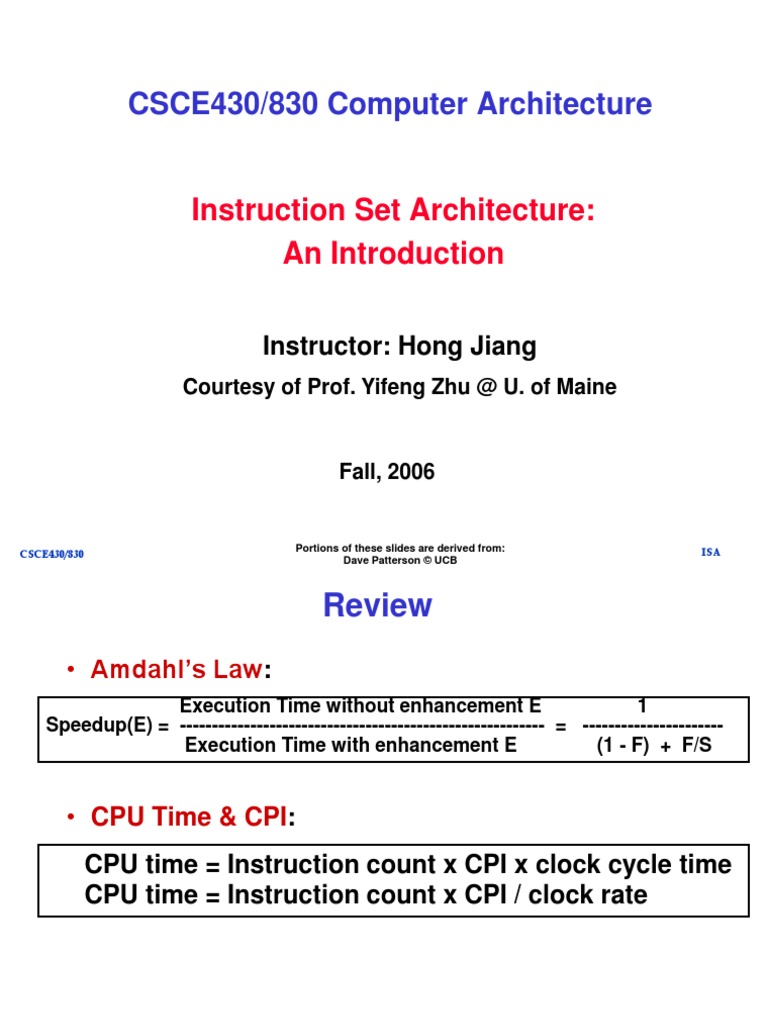 Isa Introduction | PDF | Instruction Set | Central Processing Unit