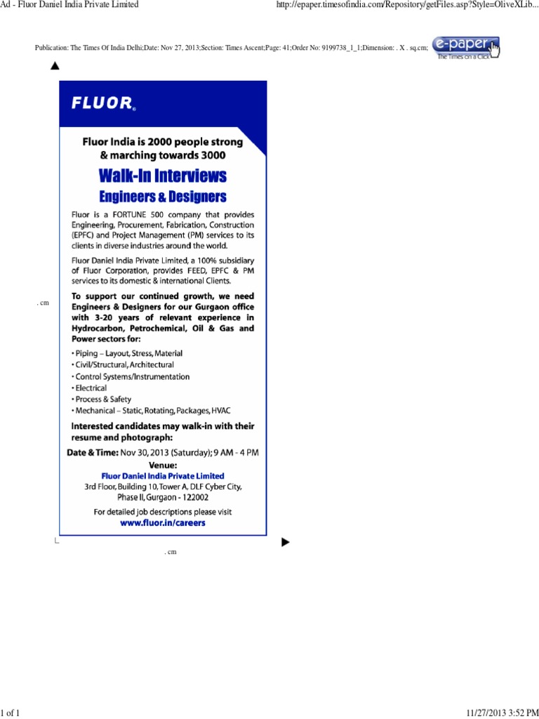 Fluor Daniel India Private Limited | PDF | Self-Improvement