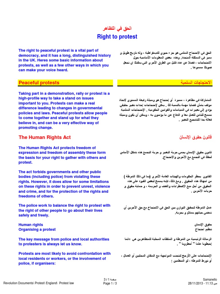 Right To Protest | PDF