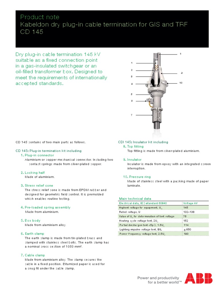Product Note Kabeldon CD 145 2013 | PDF | Insulator (Electricity) | Cable