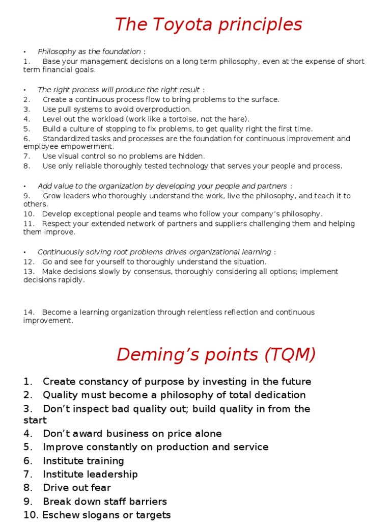 The Toyota Way Principles | PDF | Accountability | Leadership