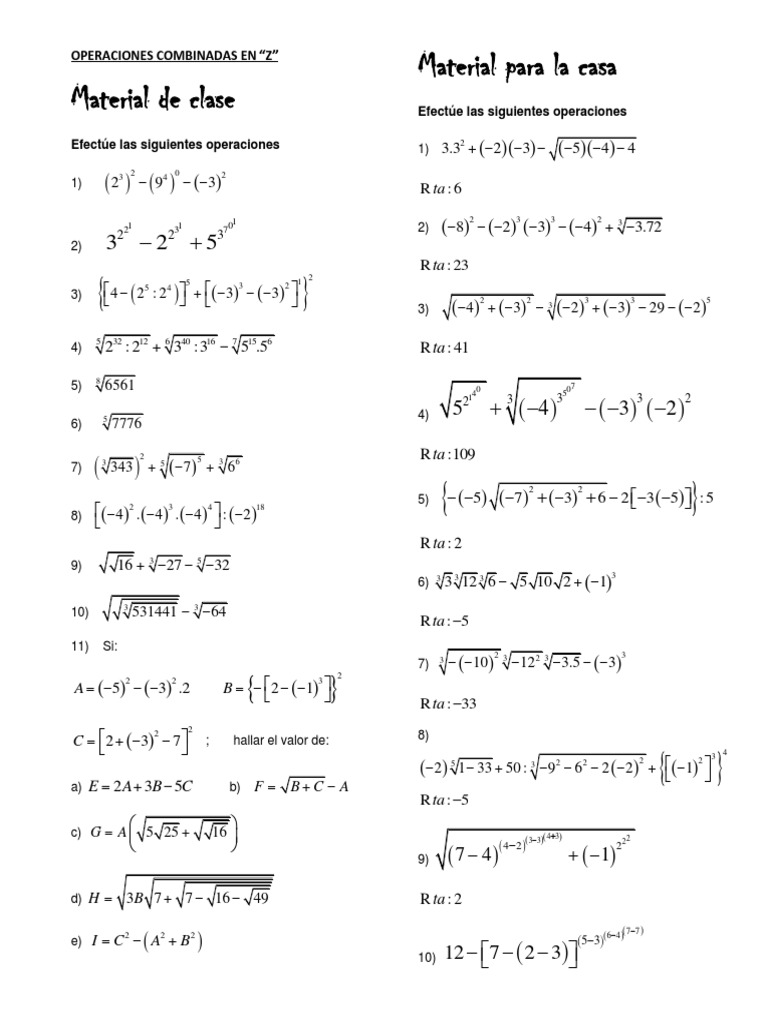.Operaciones Combinadas en Z | PDF