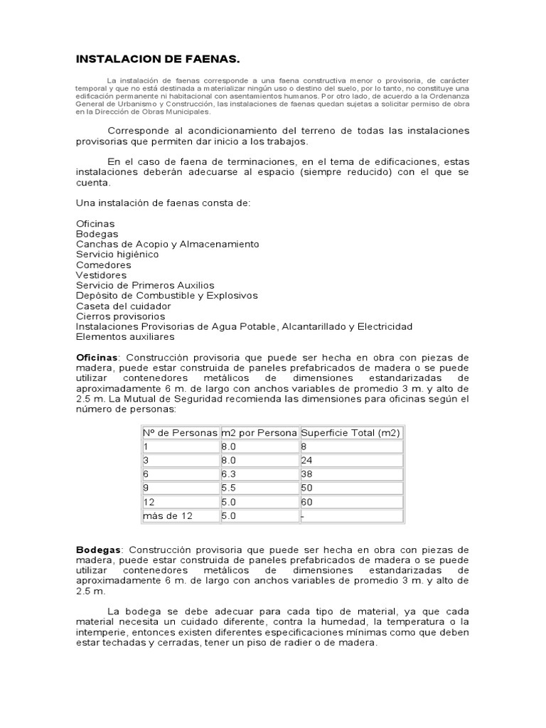 Instalacion de Faenas | PDF | Electricidad | Science