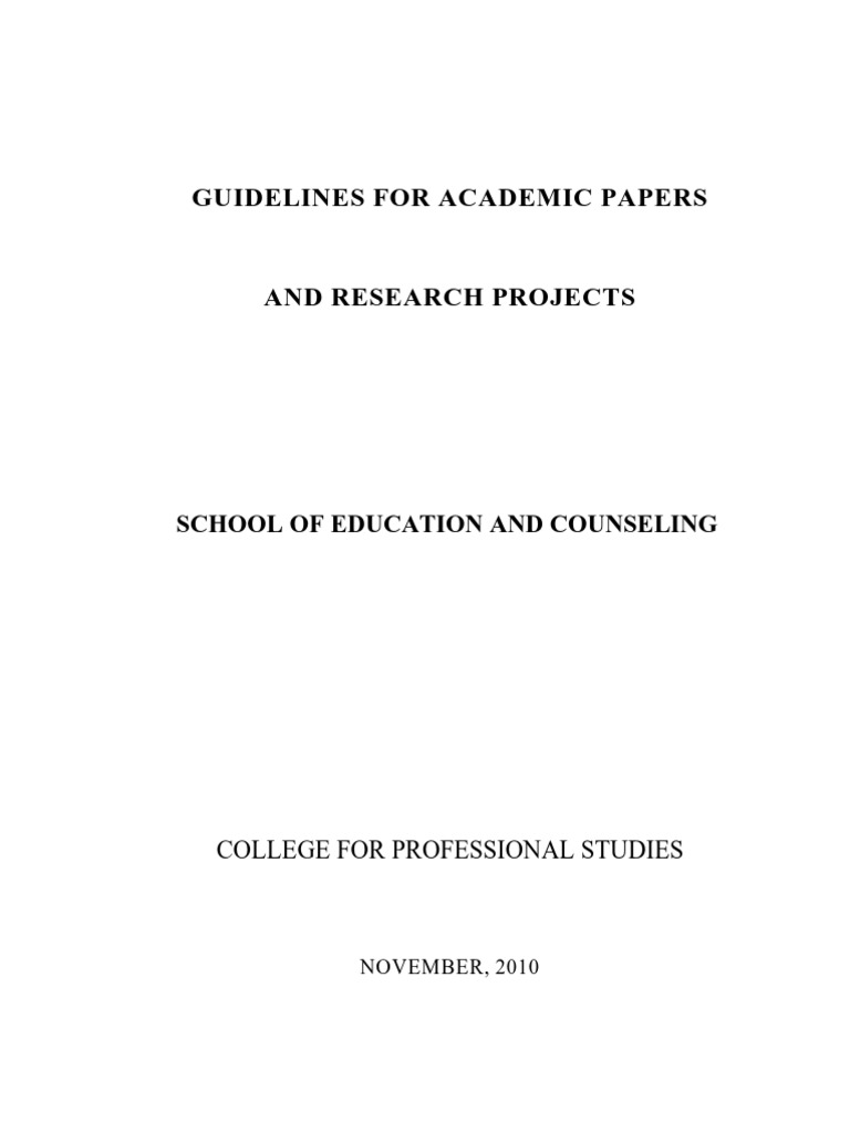 Guidelines For Academic Papers and Research | PDF | Citation | Curriculum