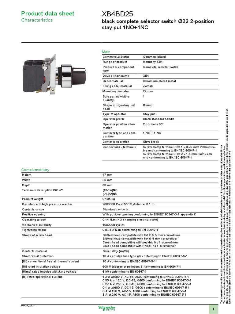Harmony Xb4 Xb4bd25 | Electrical Connector | International ...
