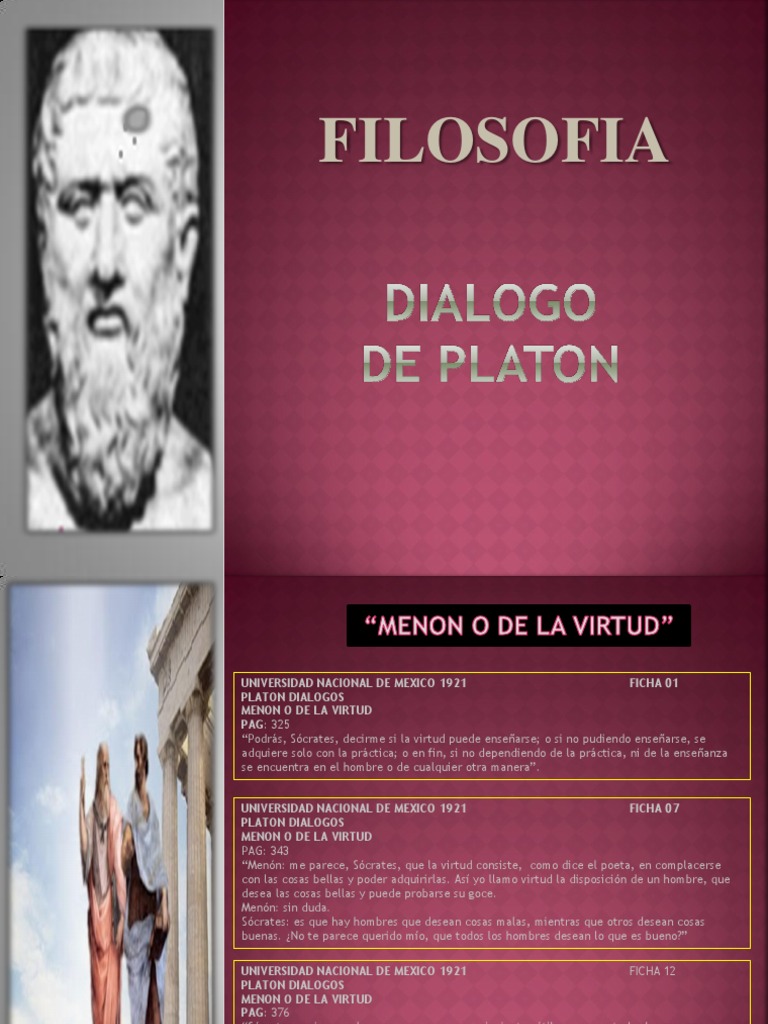 Dialogo de Platon-menon o de La Virtud | Platón | Sócrates