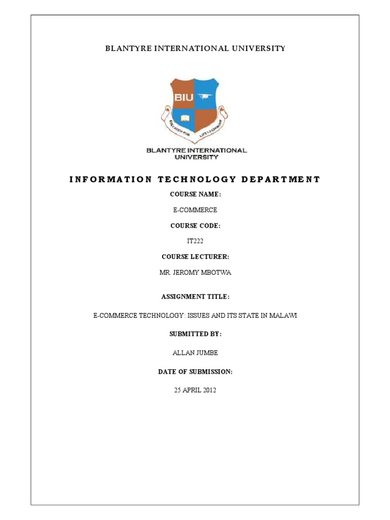 Blantyre International University - Ecommerce Assignment PDF | PDF | E ... Blantyre International University - Ecommerce Assignment PDF | PDF | E ...