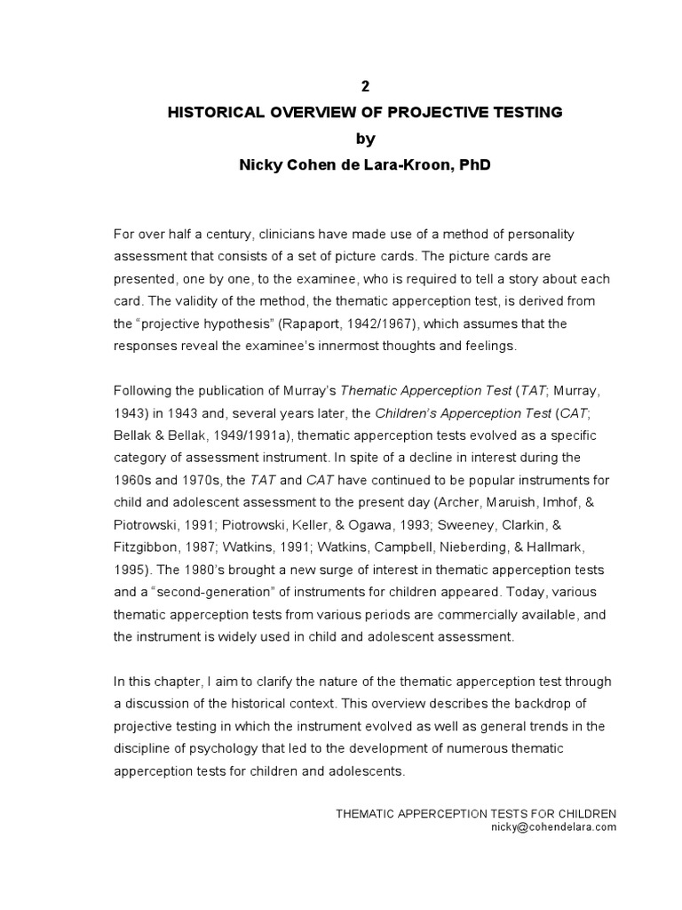 Children Apperception Test Cards