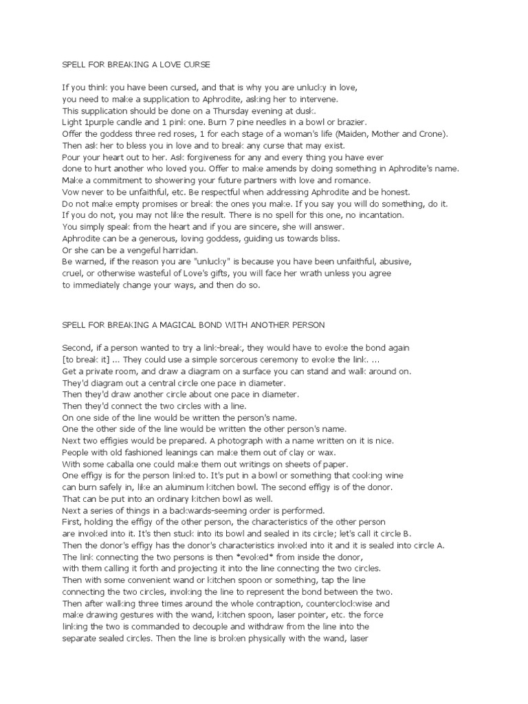 Breaking Love Curses and Spells Guide | PDF | Candle