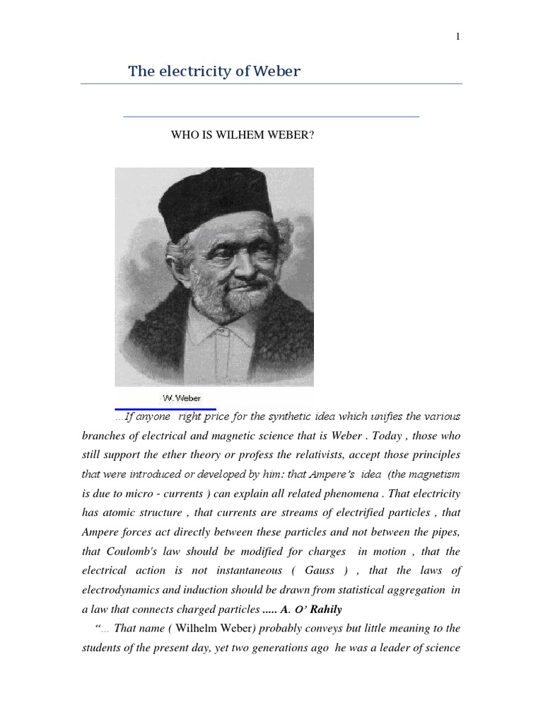 Weber's Electric Force, A Fascinating Electrodynamics (Revised) | PDF ...