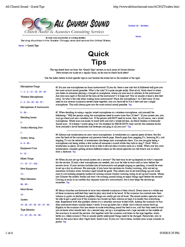 67 Quick Tips"para Mejorar El Sonido | PDF | Equalization (Audio) | Microphone