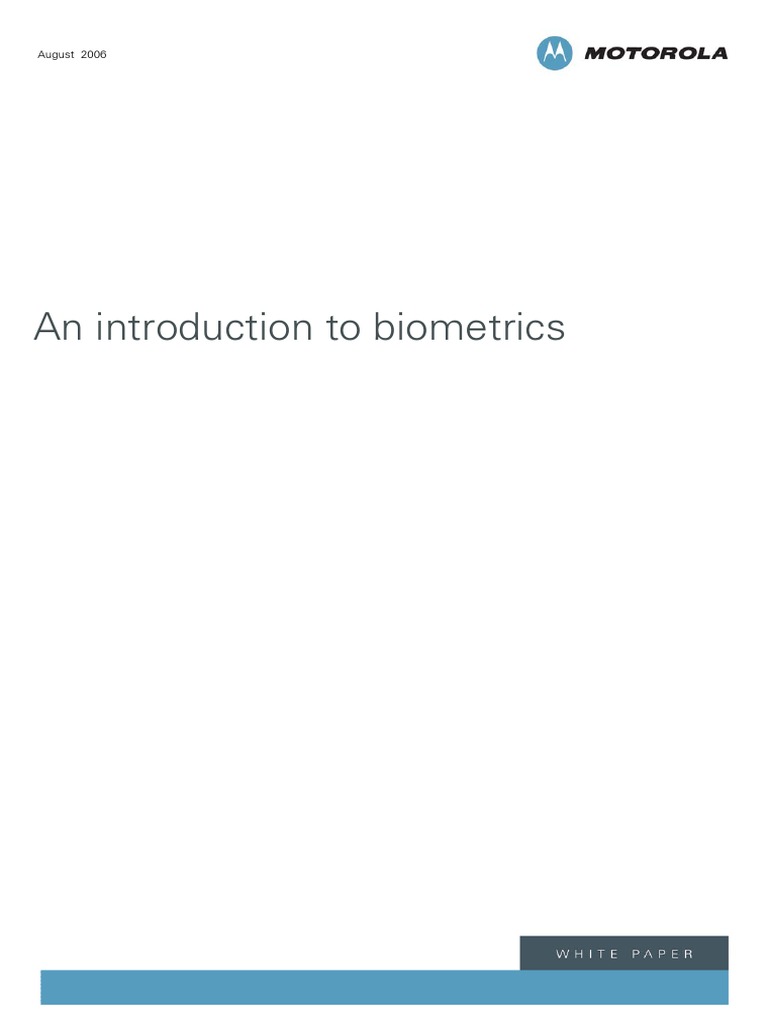 Introduction To Biometrics | PDF | Biometrics | Fingerprint
