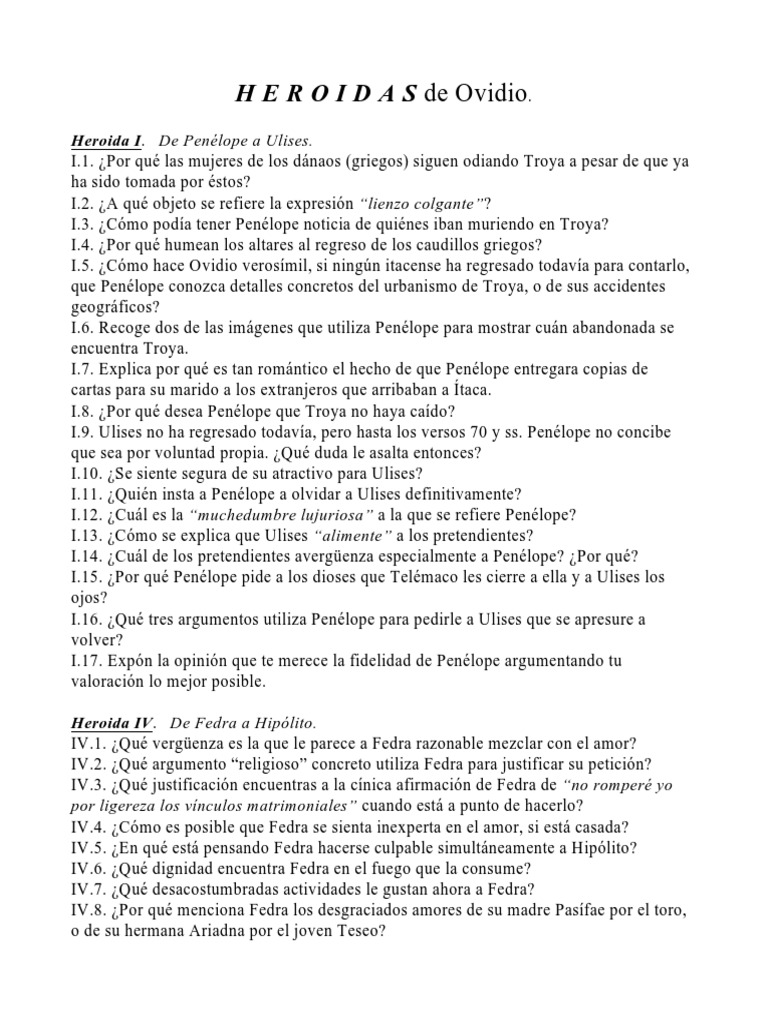 HEROIDAS | PDF | Odiseo | París (mitología)