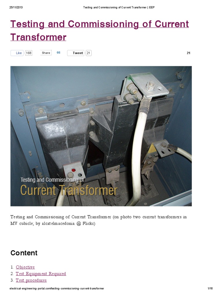Testing and Commissioning of Current Transformer | PDF | Transformer ...