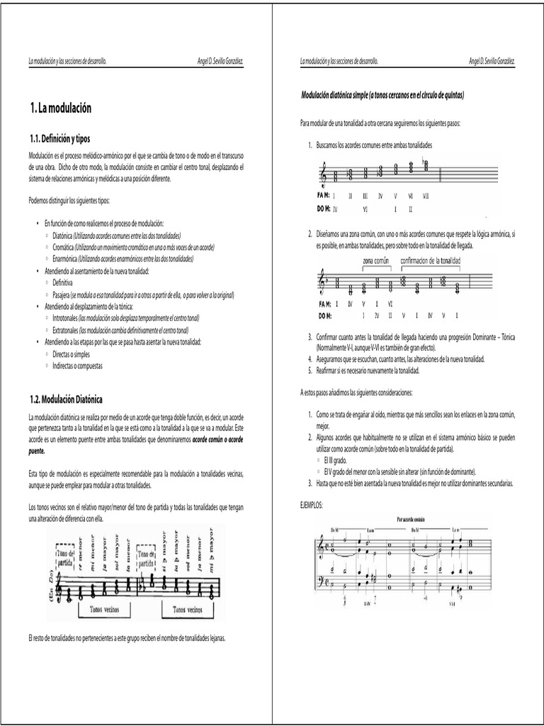 La-Modulación Tonos Vecinos | PDF | Acorde (Música) | Elementos de la ...