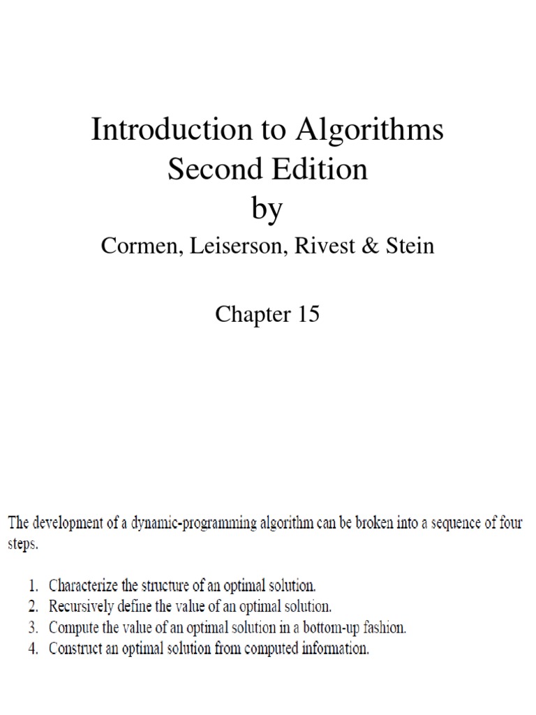 Introduction To Algorithms Second Edition By Cormen Leiserson Rivest And Stein Pdf