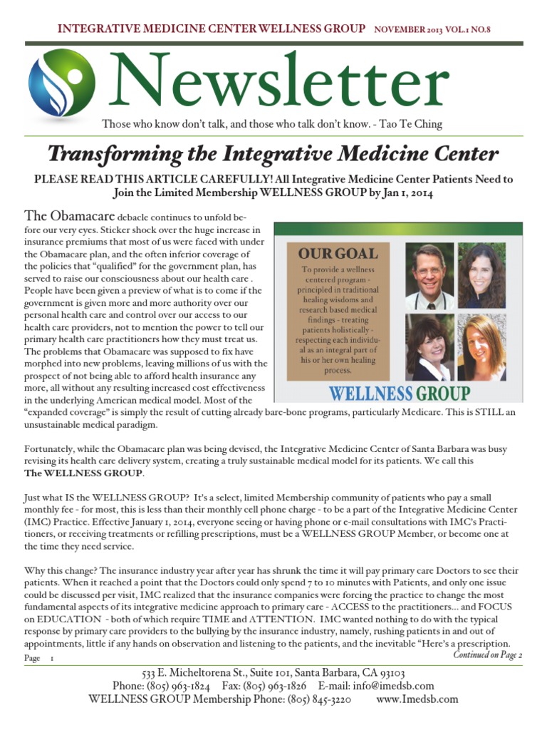 Wellness Group November 2013 Newsletter | PDF | Alternative Medicine ...