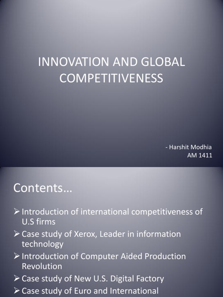 Innovation and Global Competitiveness | PDF | Competitiveness ...