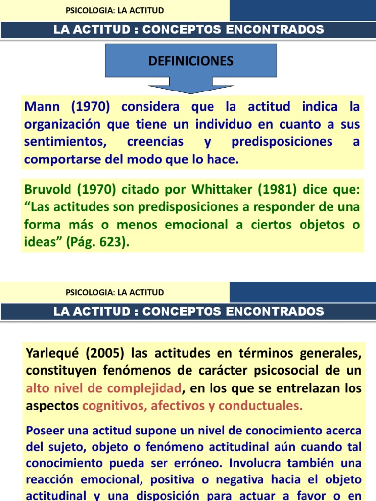 Definición y Formación de Actitudes | PDF | Actitud (psicología ...