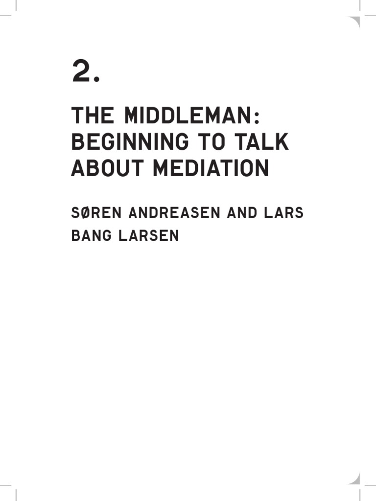 The Role of the Middleman in Mediation | PDF | Philosophy
