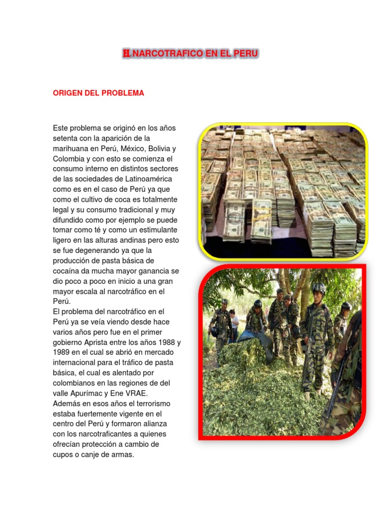 El Narcotrafico En El Peru Pdf Cocaína Comercio Ilegal De Drogas