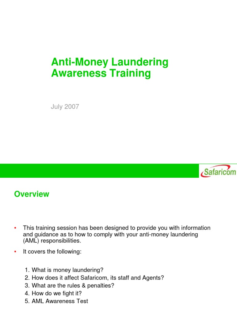 Anti-Money Laundering Awareness Training | PDF | Money Laundering ...