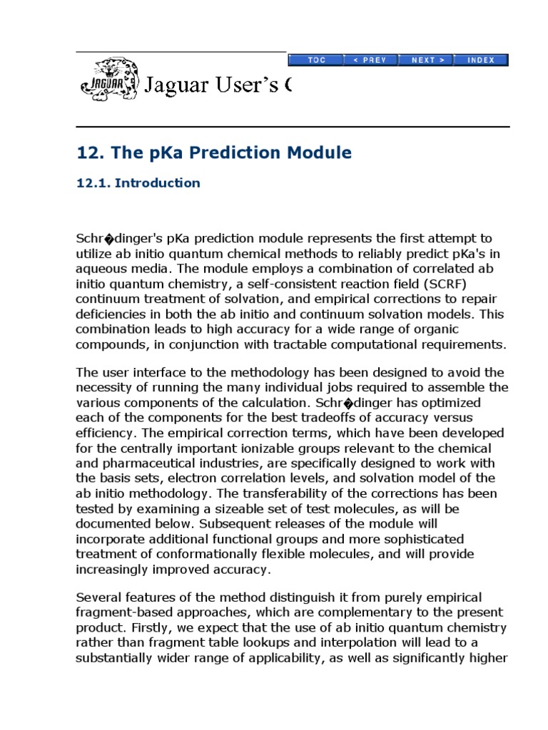 The Pka Prediction Module | PDF | Acid Dissociation Constant ...