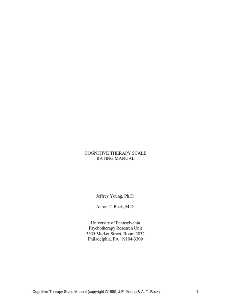 Cognitive Therapy Scale Rating Manual | PDF | Cognitive Therapy ...