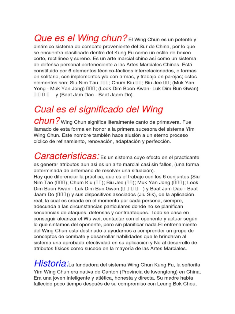 Wing Chun | PDF | Wing Chun | Deportes