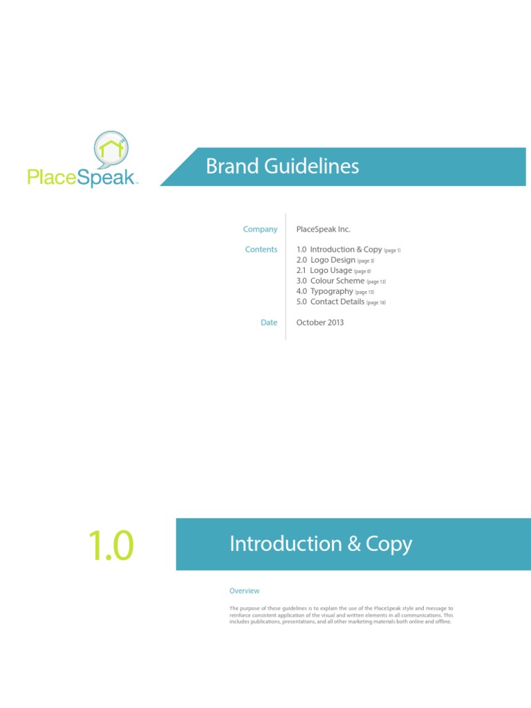 PlaceSpeak Brand Guidelines | PDF | Logos | Typefaces