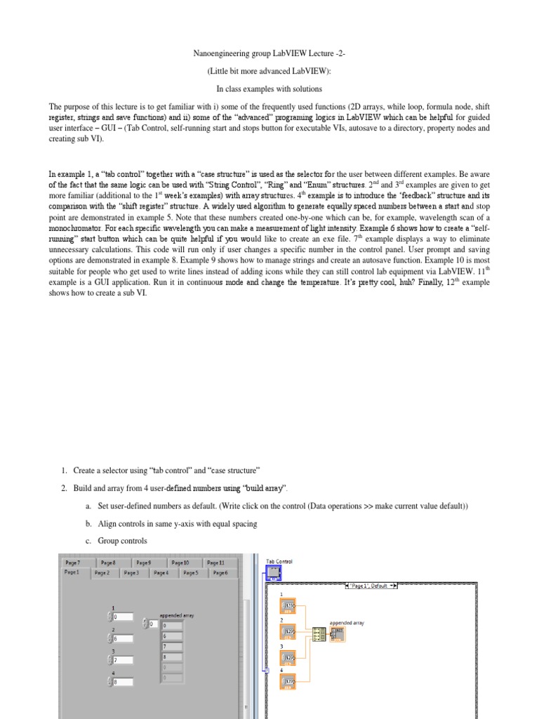 Advanced LabVIEW Techniques for GUI | PDF | Control Flow | Array Data Structure