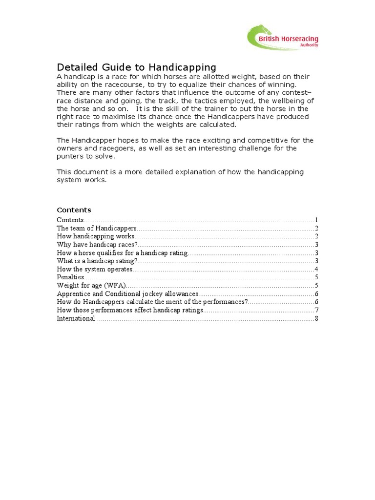 Understanding Horse Racing Handicapping | PDF | Handicapping | Horse Racing