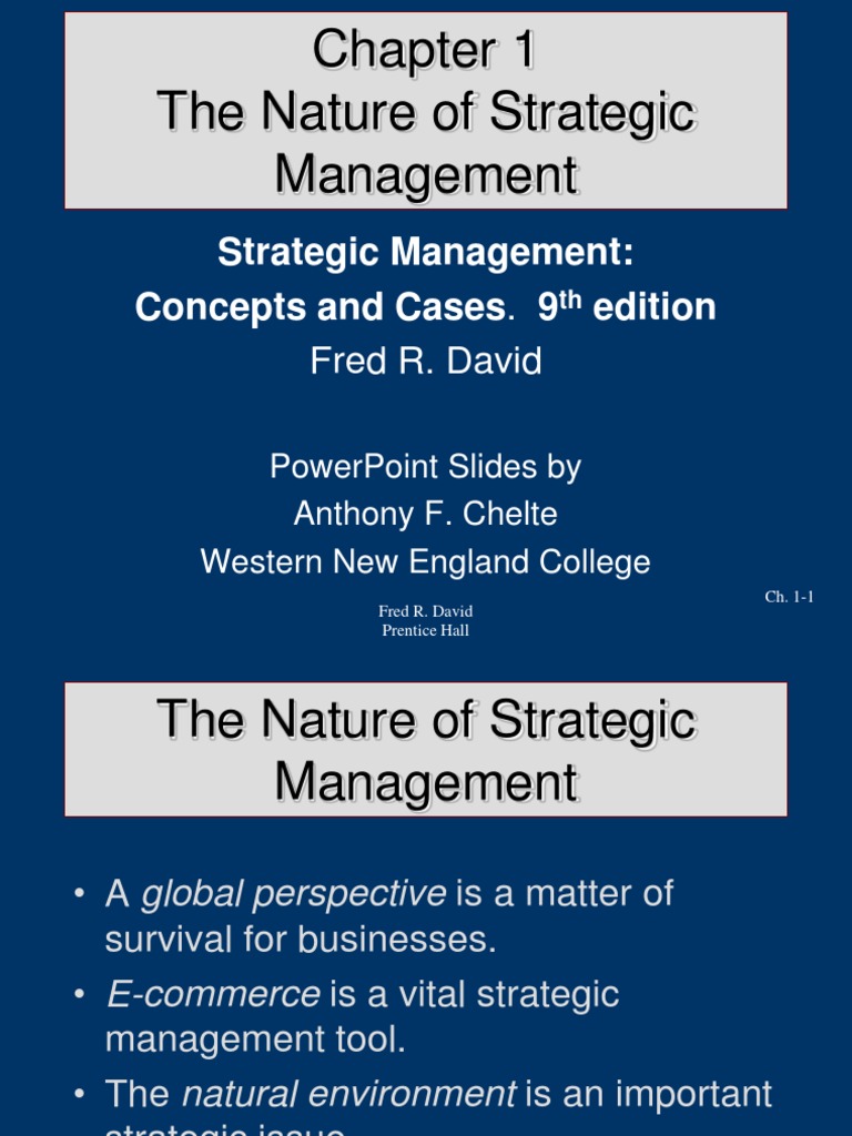 Chapter 01 The Nature of Strategic Management | PDF | Strategic ...