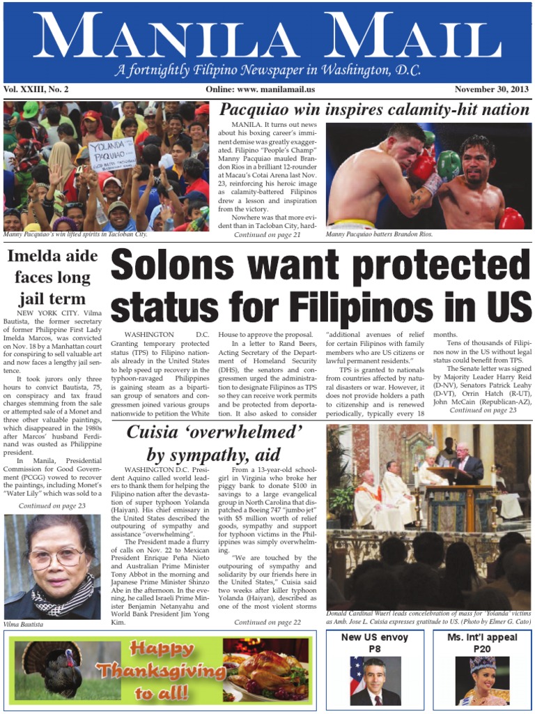 Manila Mail - Nov. 30, 2013 | PDF | Immigration | Government