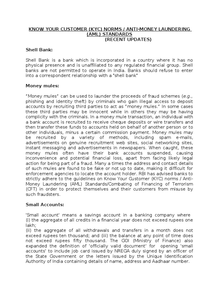 Know Your Customer | PDF | Banks | Deposit Account