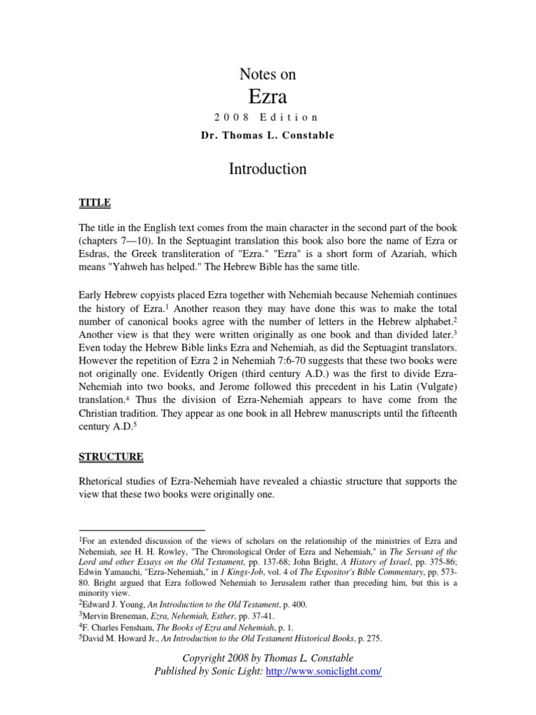 Notes On: Dr. Thomas L. Constable | PDF