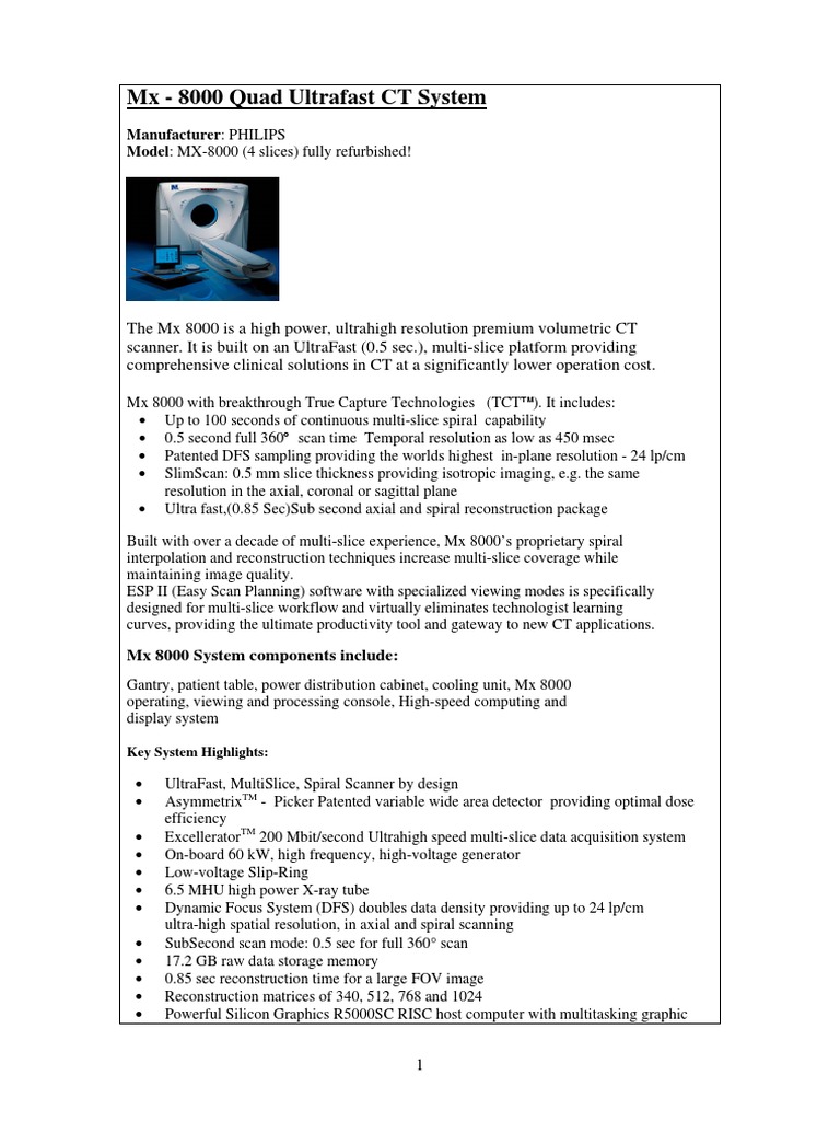 MX8000 Quad Datasheet | PDF | Ct Scan | Image Scanner